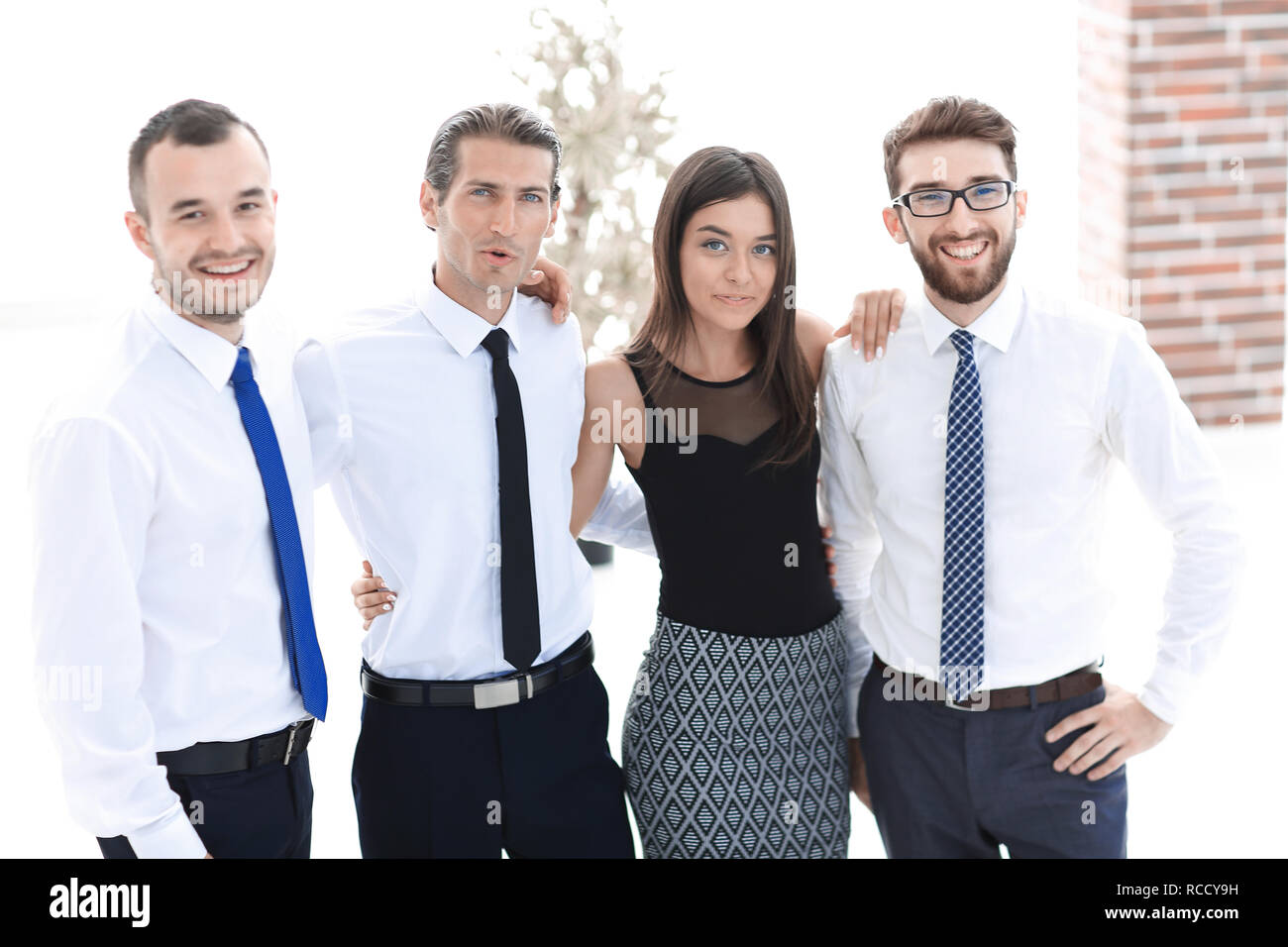 closeup portrait of friendly business team Stock Photo - Alamy