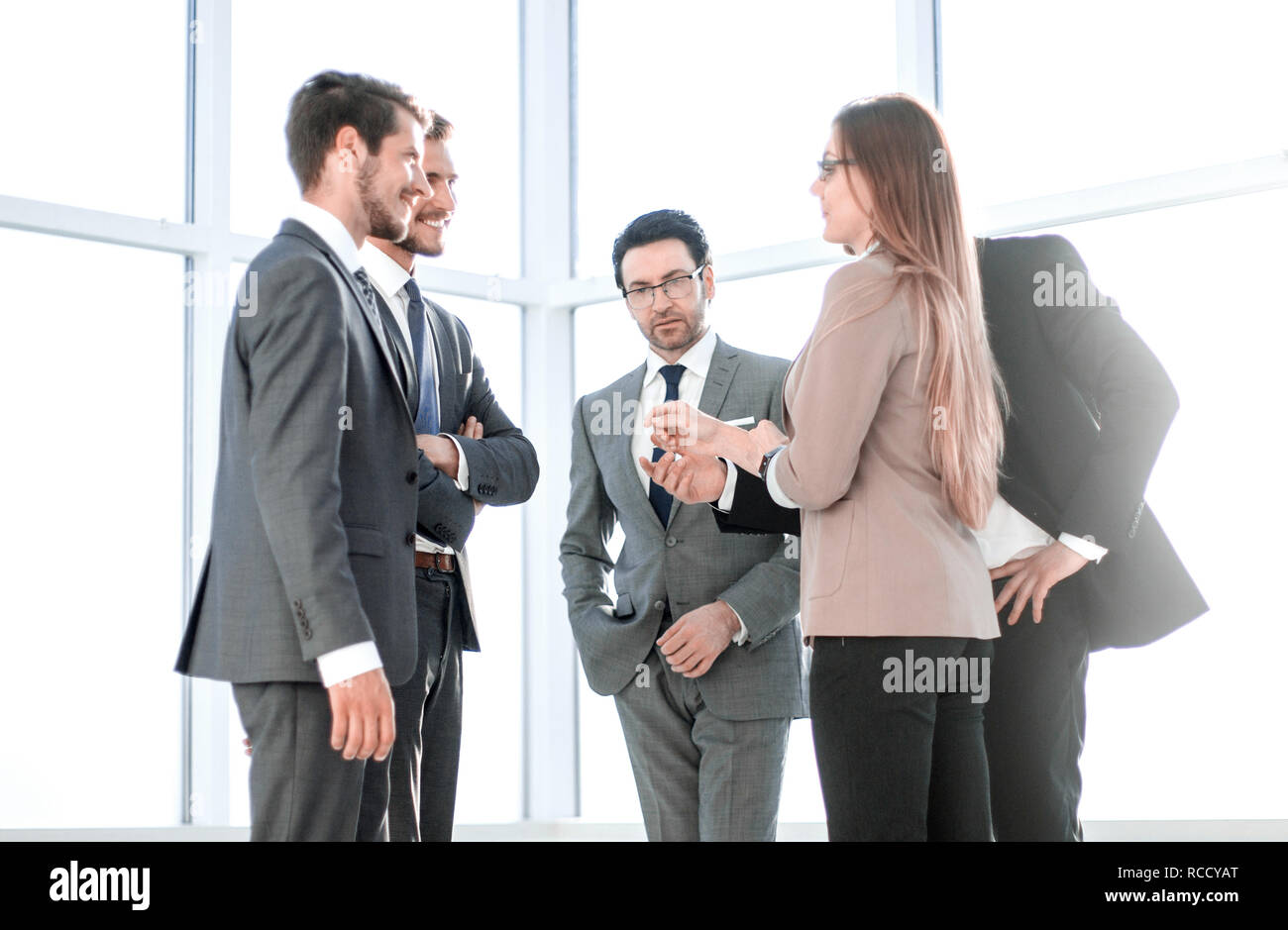Back view of a Group of business team Stock Photo - Alamy