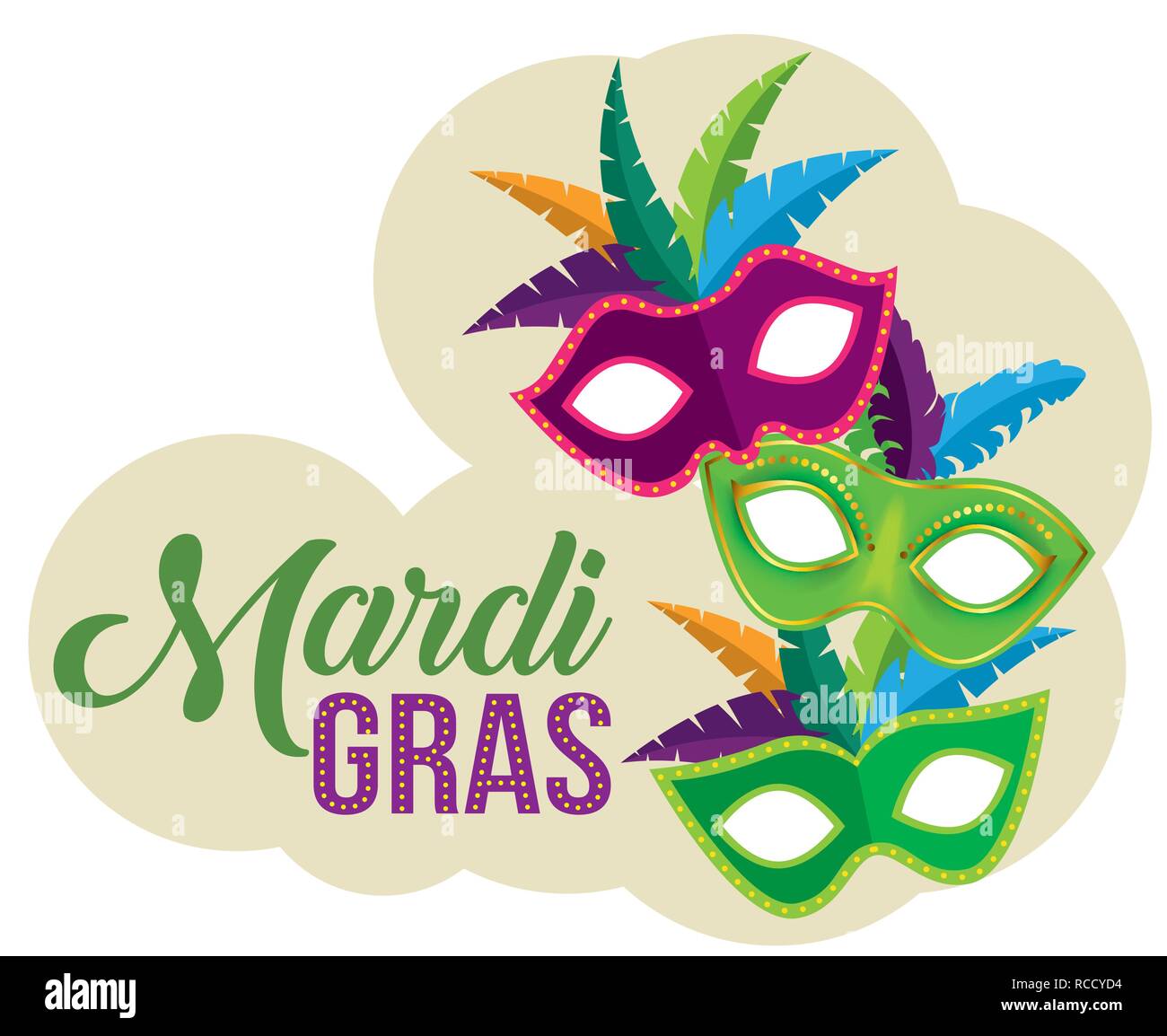 Mardi gras masks traditional Stock Vector Images - Alamy