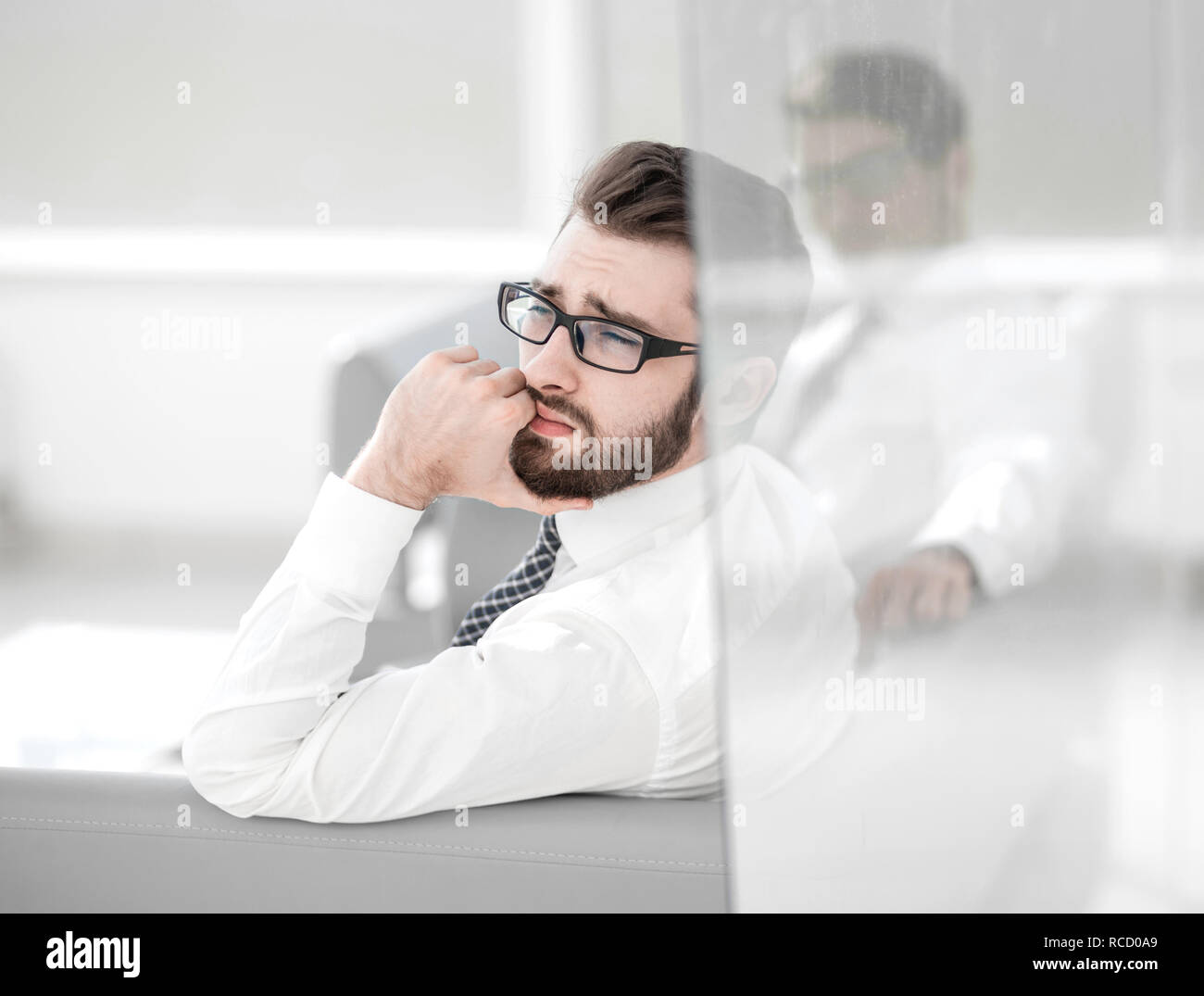business colleagues sitting in the office waiting room Stock Photo - Alamy