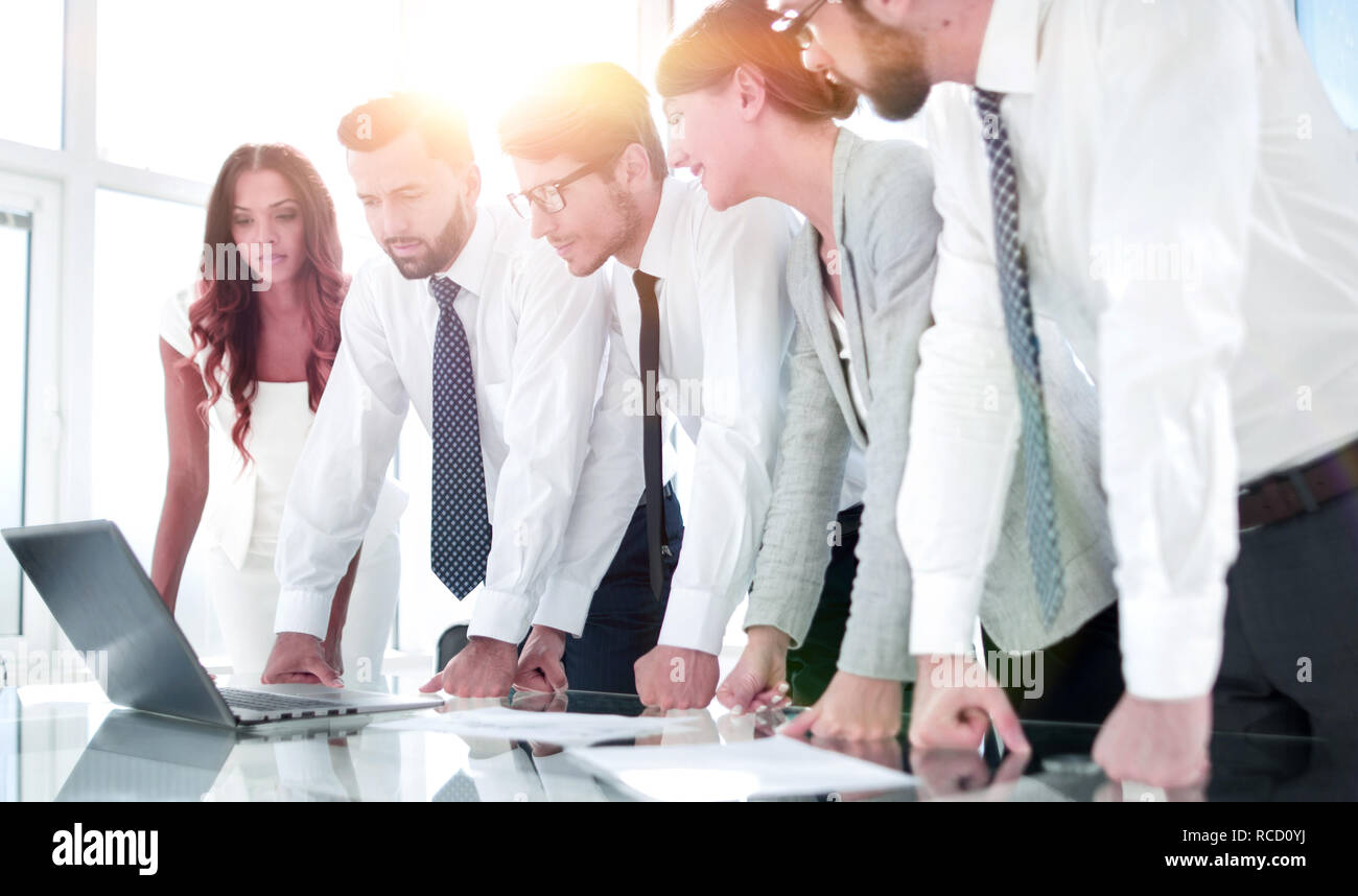 Businessman businesswoman work closely desk hi-res stock photography ...