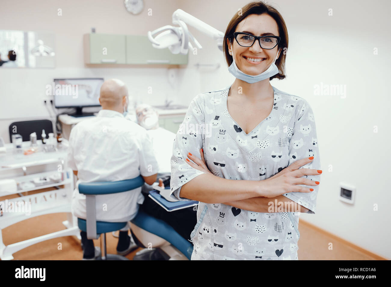 Old man sitting in a dentistry room Stock Photo - Alamy