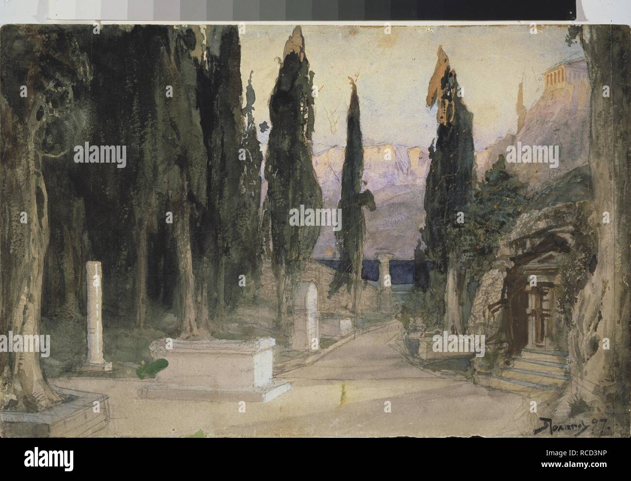 Stage design for the opera Orpheo ed Euridice by Ch. Gluck. Museum ...