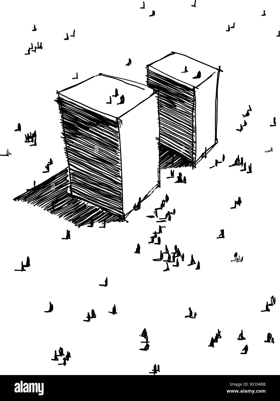 Buildings and people around Stock Vector Images - Alamy