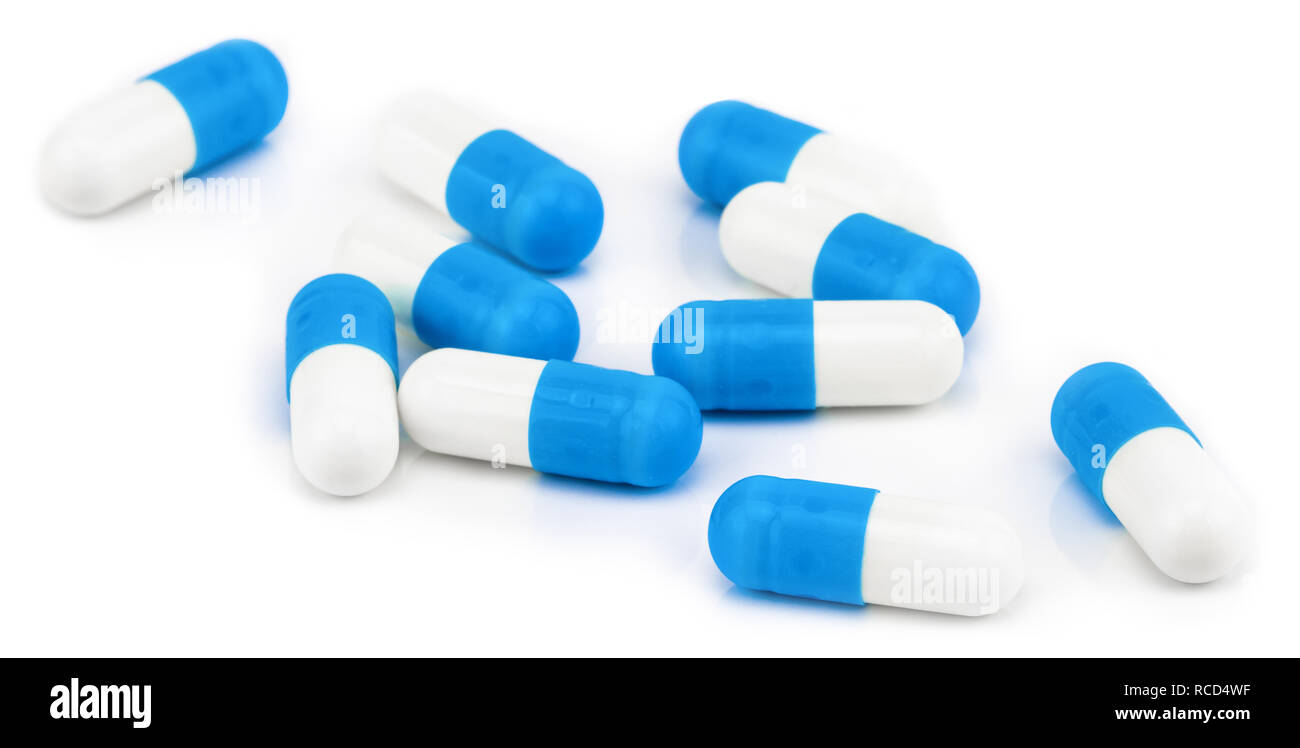 pills capsules isolated on white background. With clipping path Stock ...