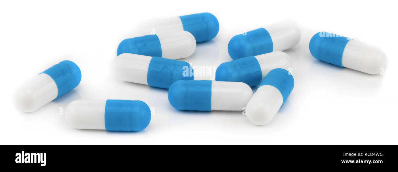 pills capsules isolated on white background. With clipping path Stock ...
