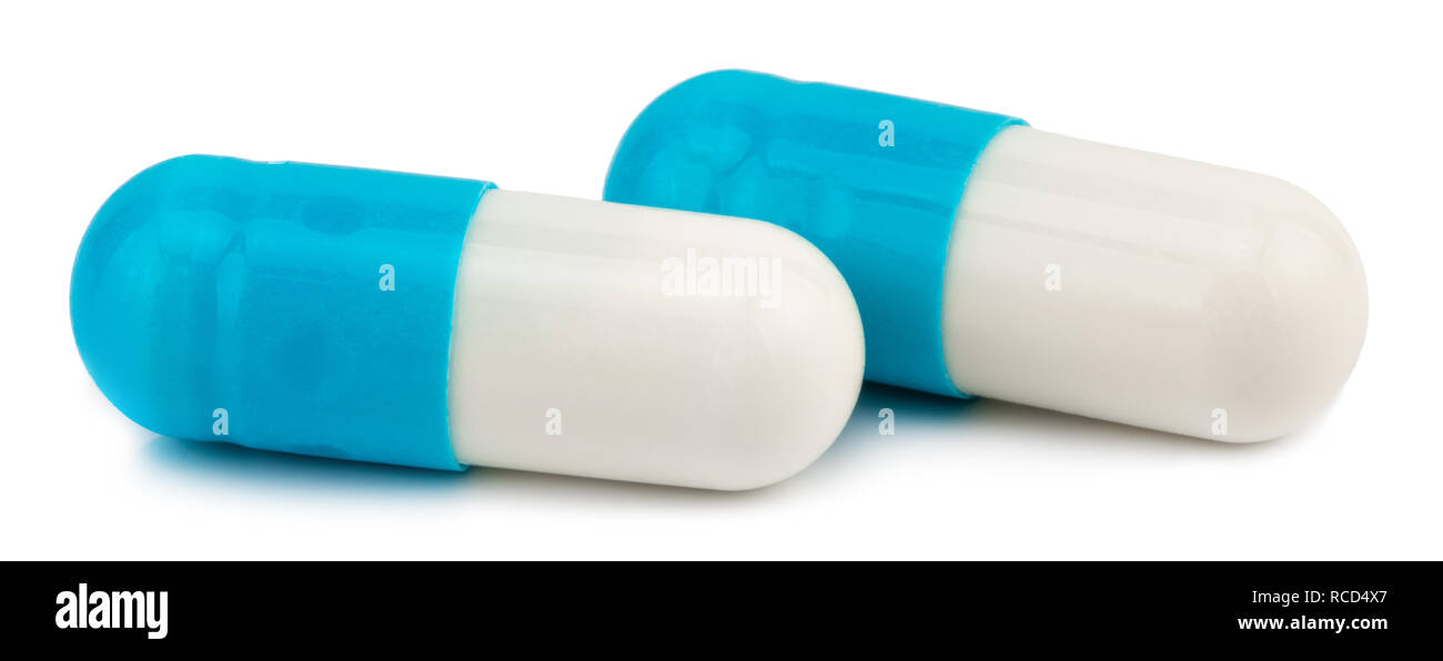 pills capsules isolated on white background. With clipping path Stock ...