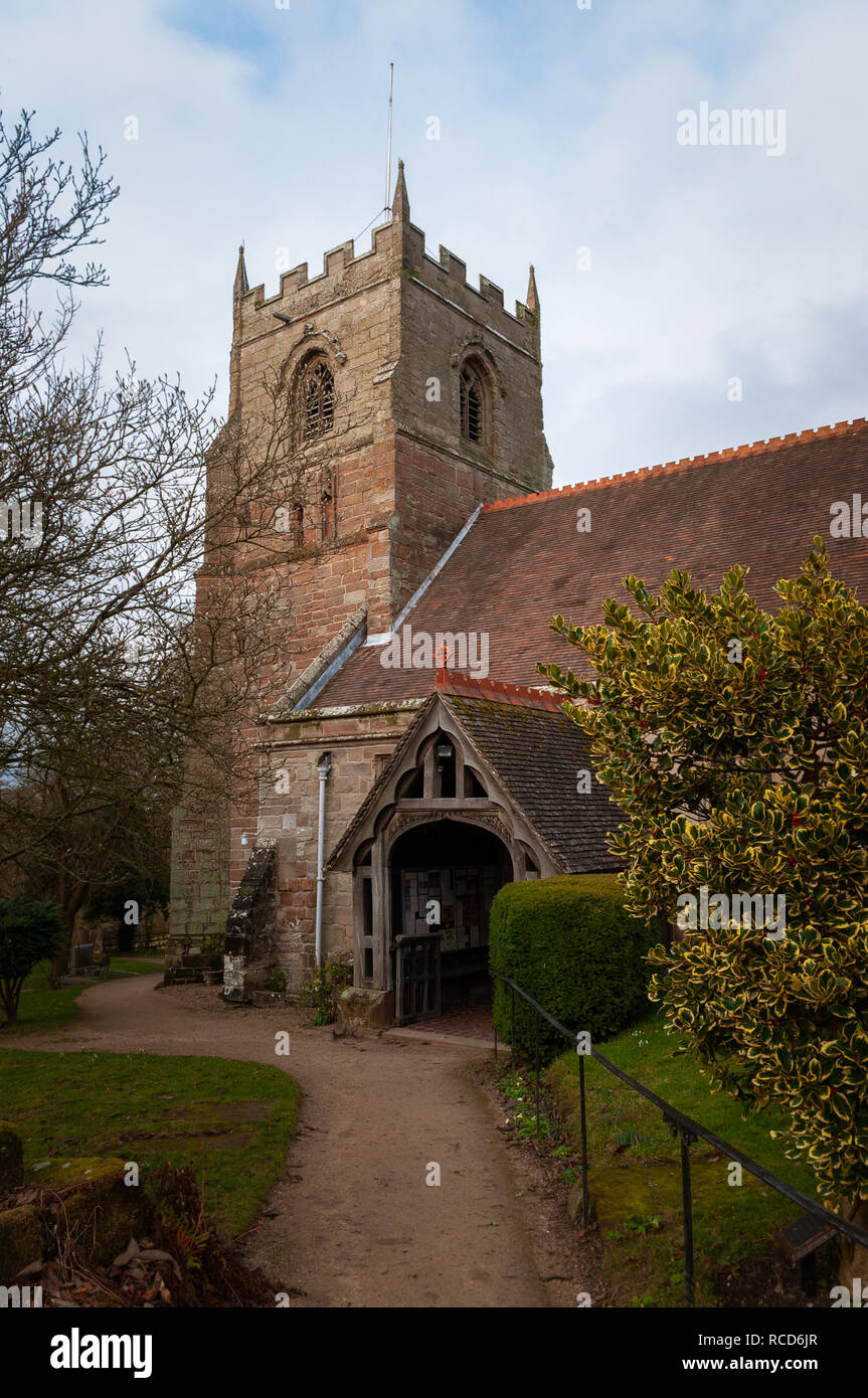 The ancient rural church of St. Leonard, Beoley, Worcestershire Stock ...