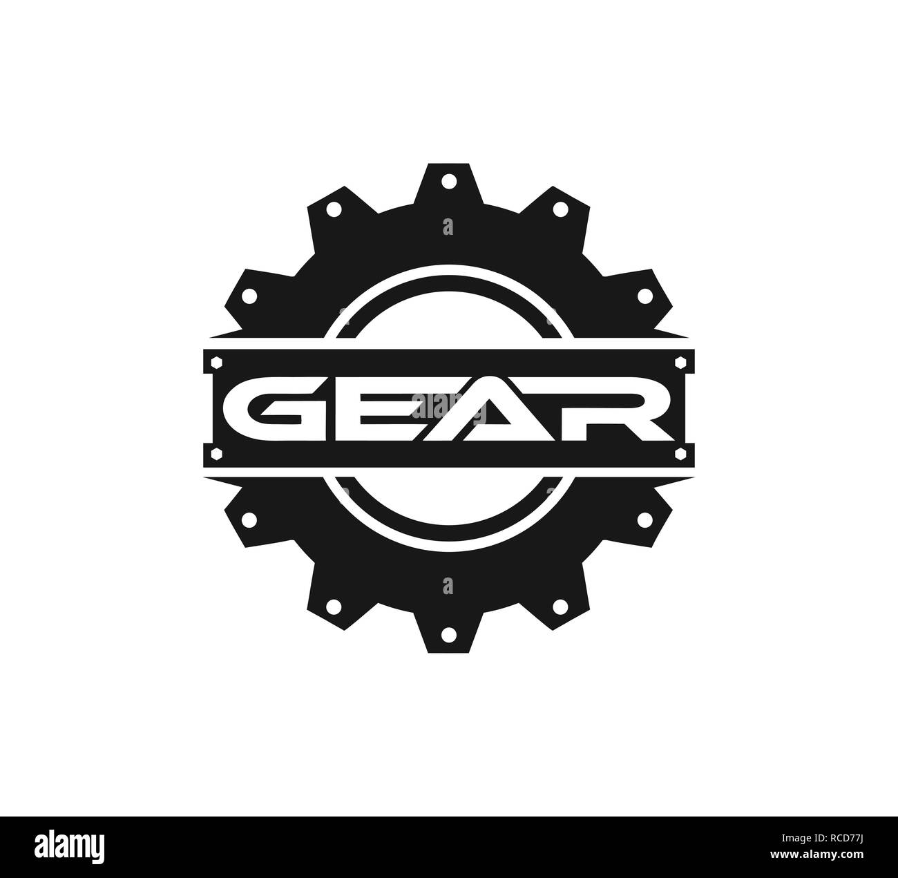 electric power precision gear icon vector logo design template Stock ...