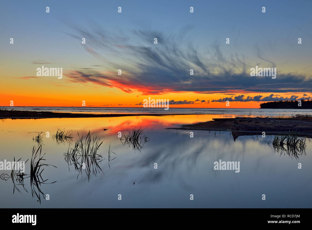 Dawn skies over great slave lake hi-res stock photography and images ...