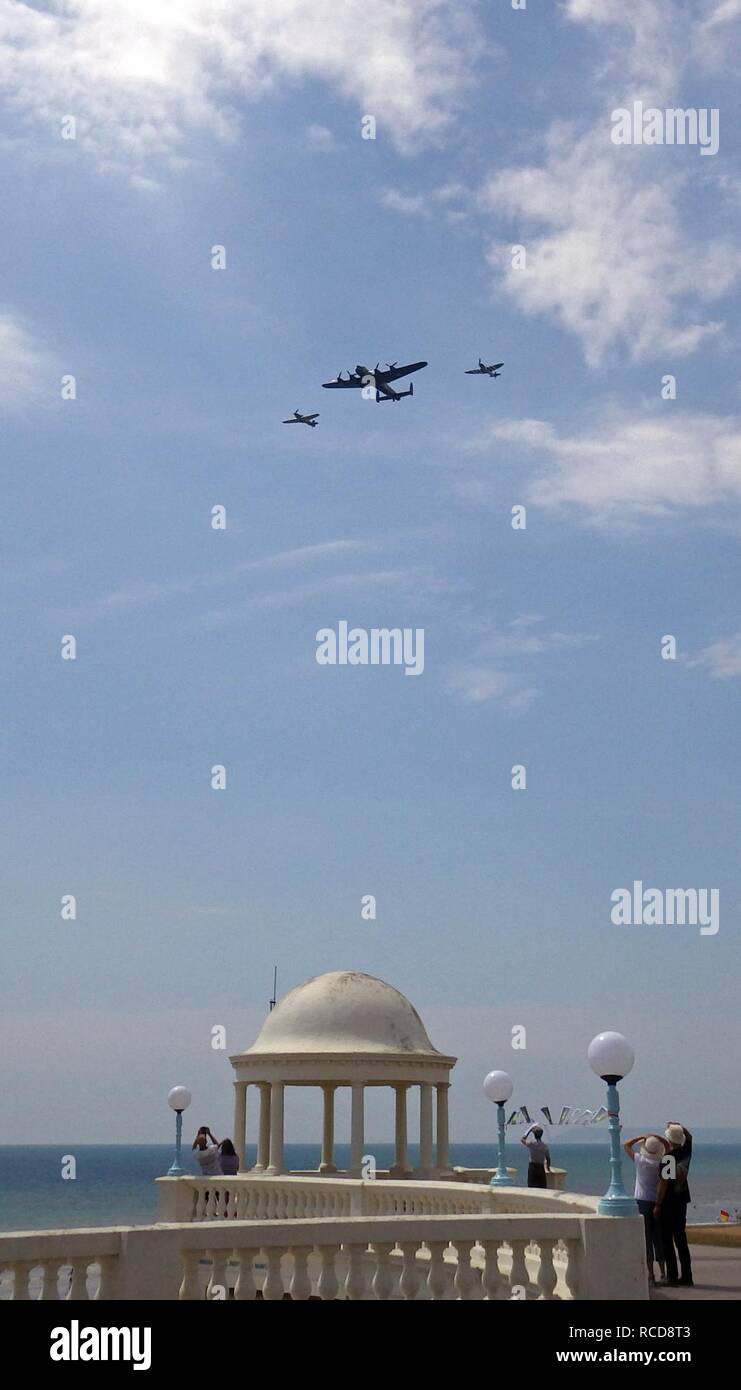 Aircraft flypast, The Colonnade, Bexhill Stock Photo - Alamy