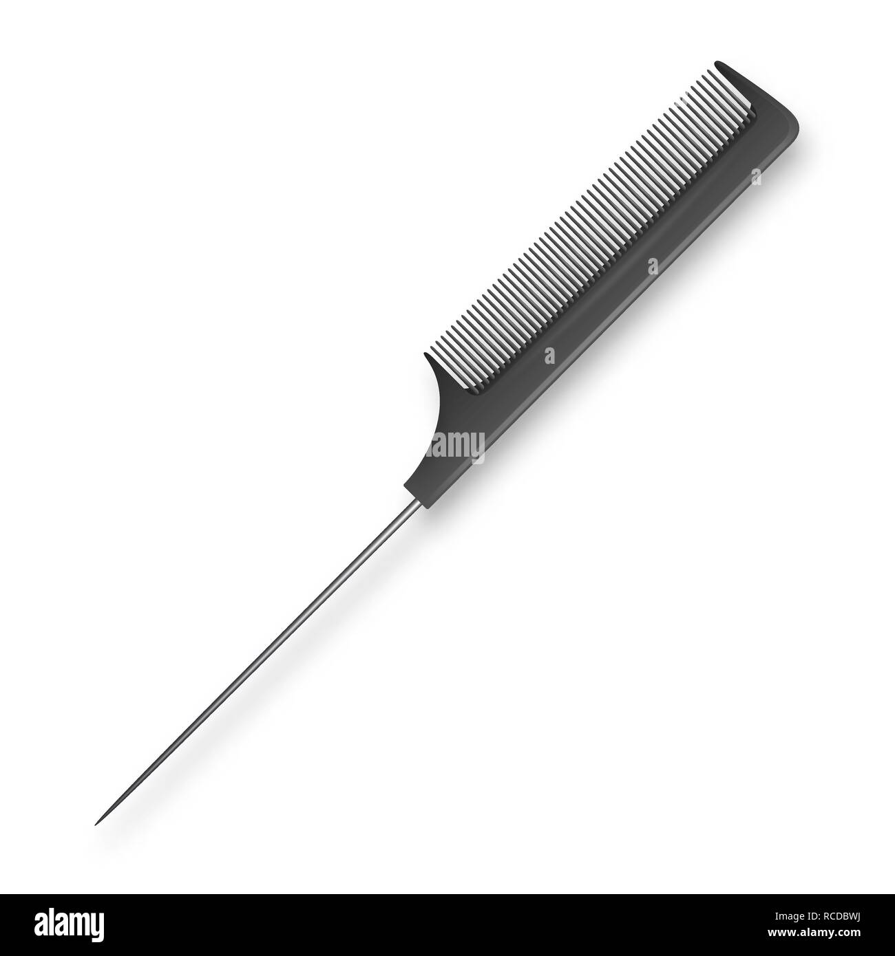 Vector Realistic Classic Simple Black 3d Plastic Hairdresser s Comb ...