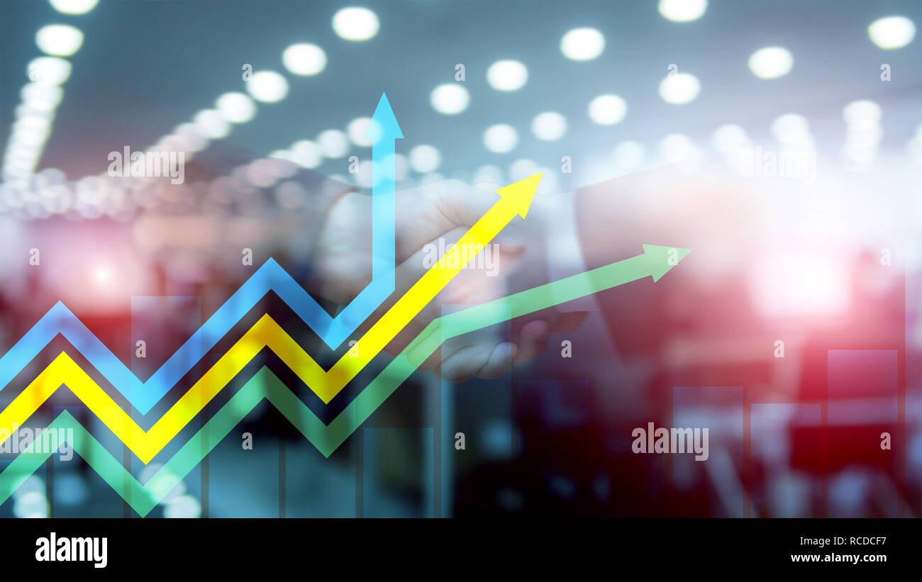 Financial growth arrows graph. Investment and trading concept Stock ...