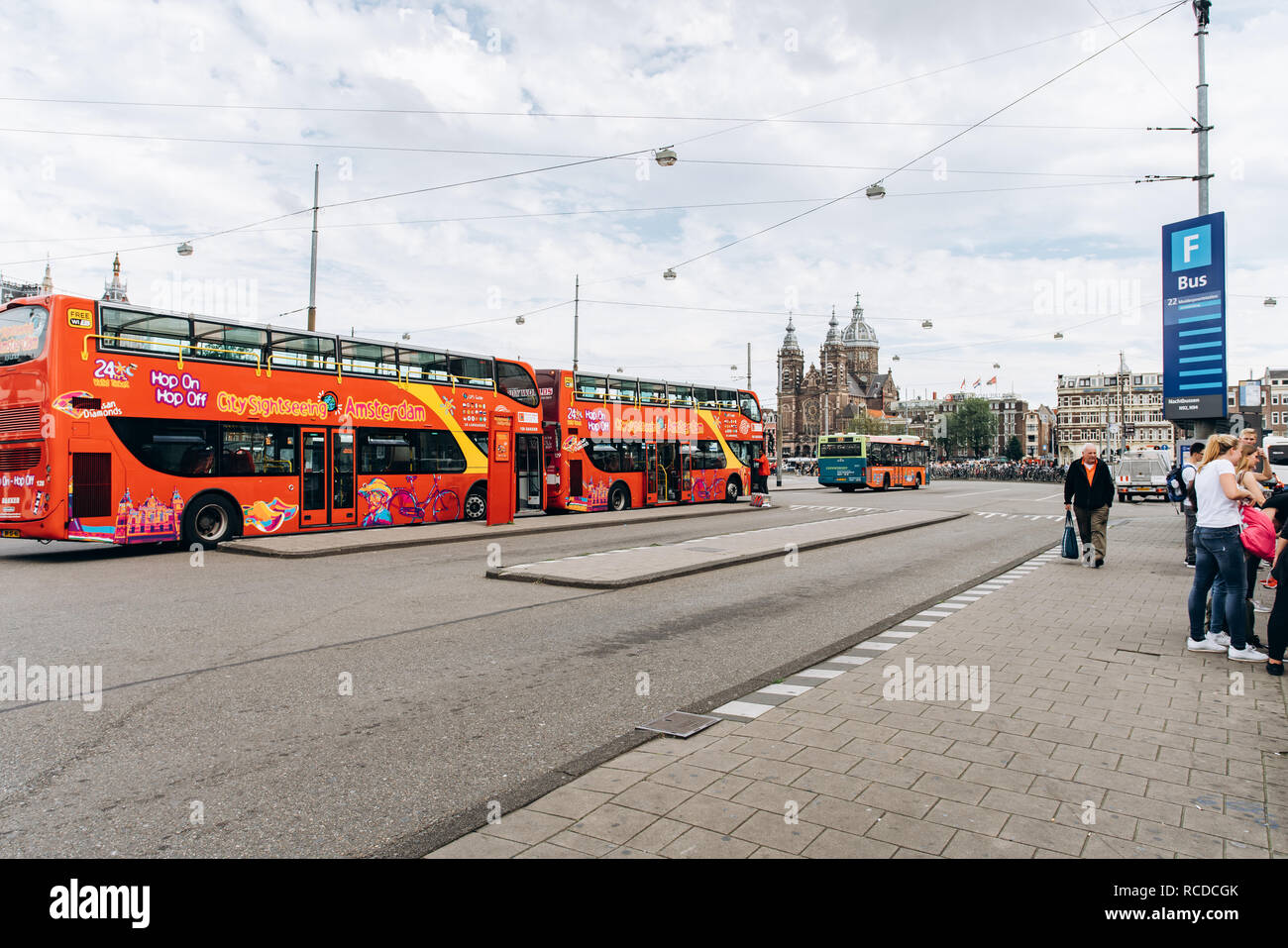 Amsterdam, Netherlands - September 5, 2017: City sightseeing bus for ...