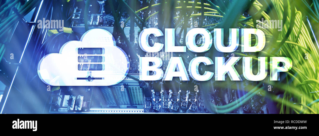 Cloud backup. Server data loss prevention. Cyber security Stock Photo ...