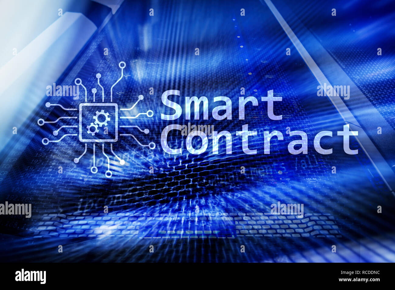 Smart contract, blockchain technology in modern business Stock Photo ...