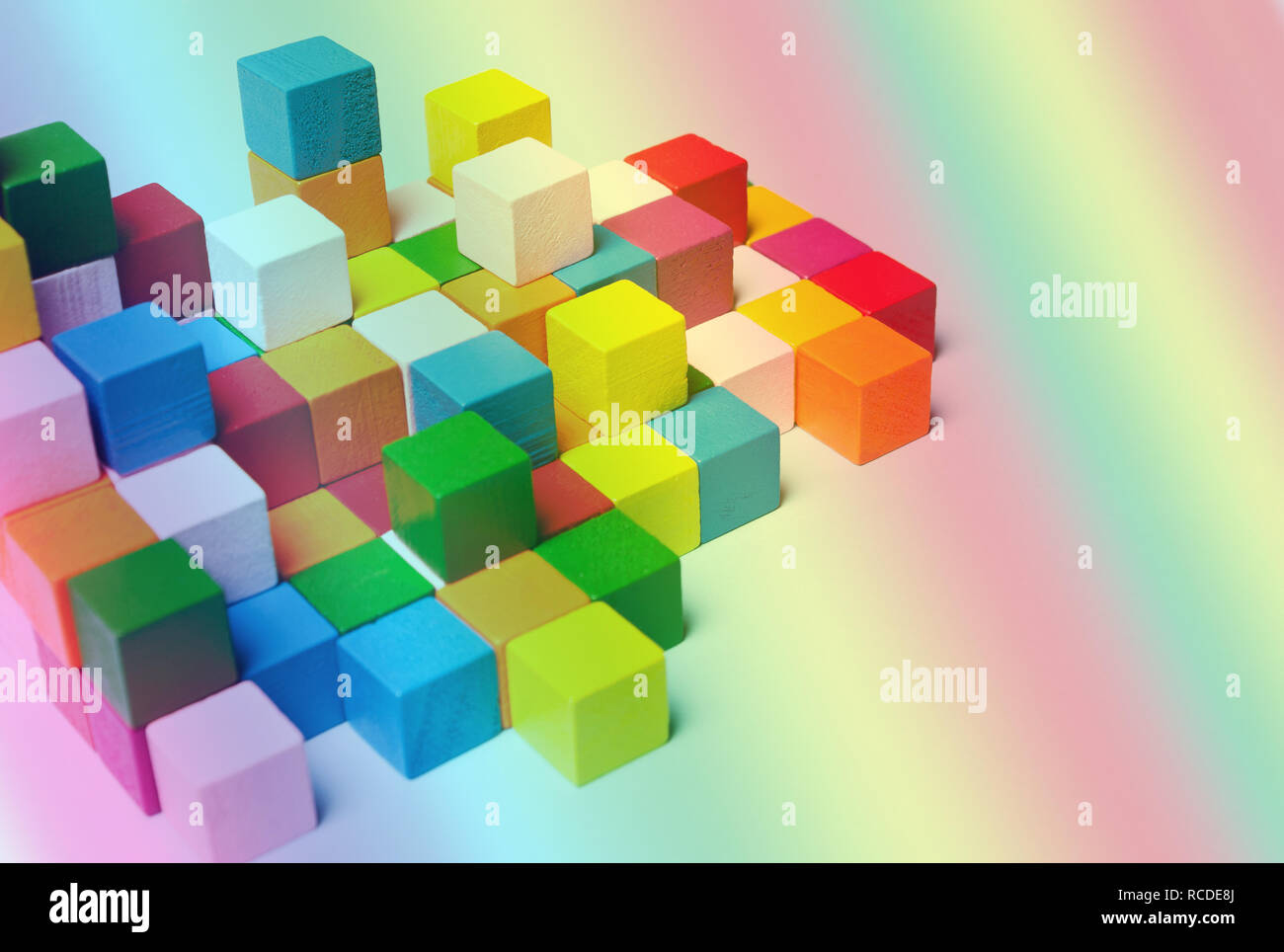 Color cubes in the puzzle. Concept creative, logical thinking, art ...