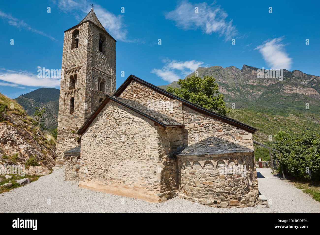 Spanish romanesque art. Sant Joan de Boi church. Catalonia. Horizontal ...