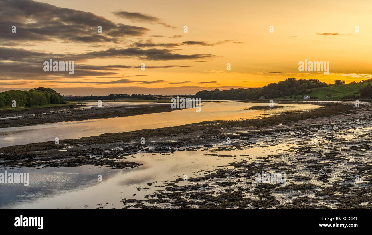 Evening at the River Tweed near Berwick-upon-Tweed in Northumberland ...