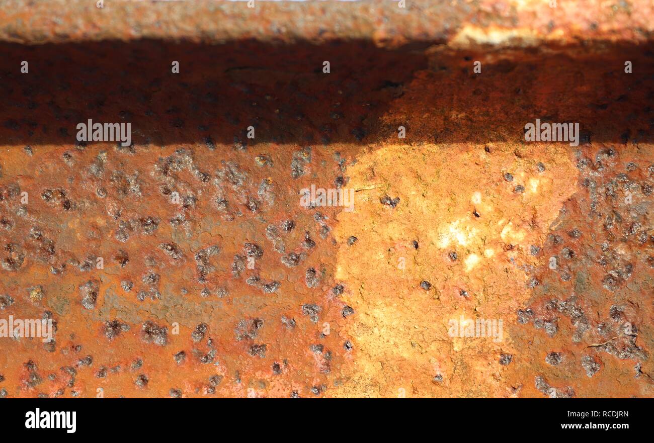 Close up of metal and rusted metal structures and surfaces in high ...
