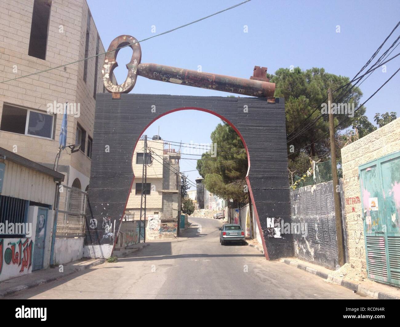 Aida Camp entrance Stock Photo - Alamy