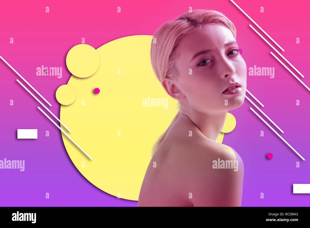 Confident appealing woman requesting her creative freedom Stock Photo ...