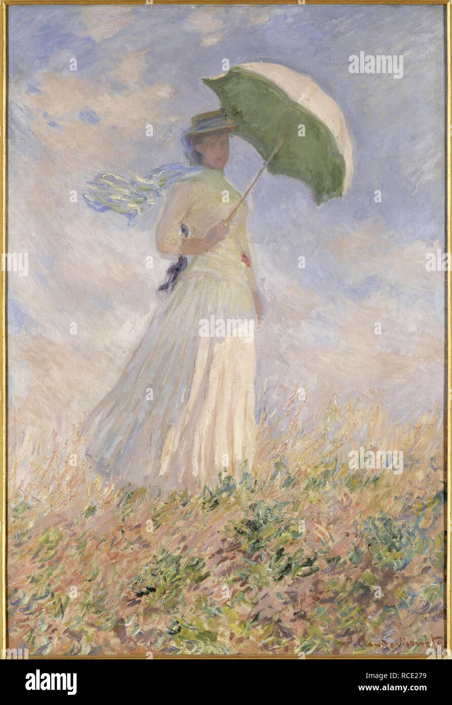 Woman with a parasol monet hi-res stock photography and images - Alamy