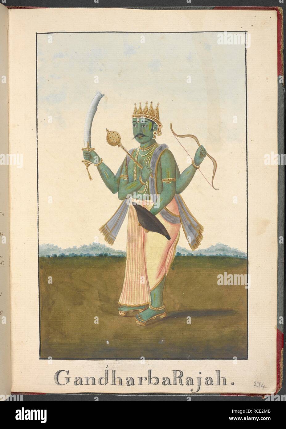 King of the Gandharvas, the celestial musicians. Inscribed: â ...