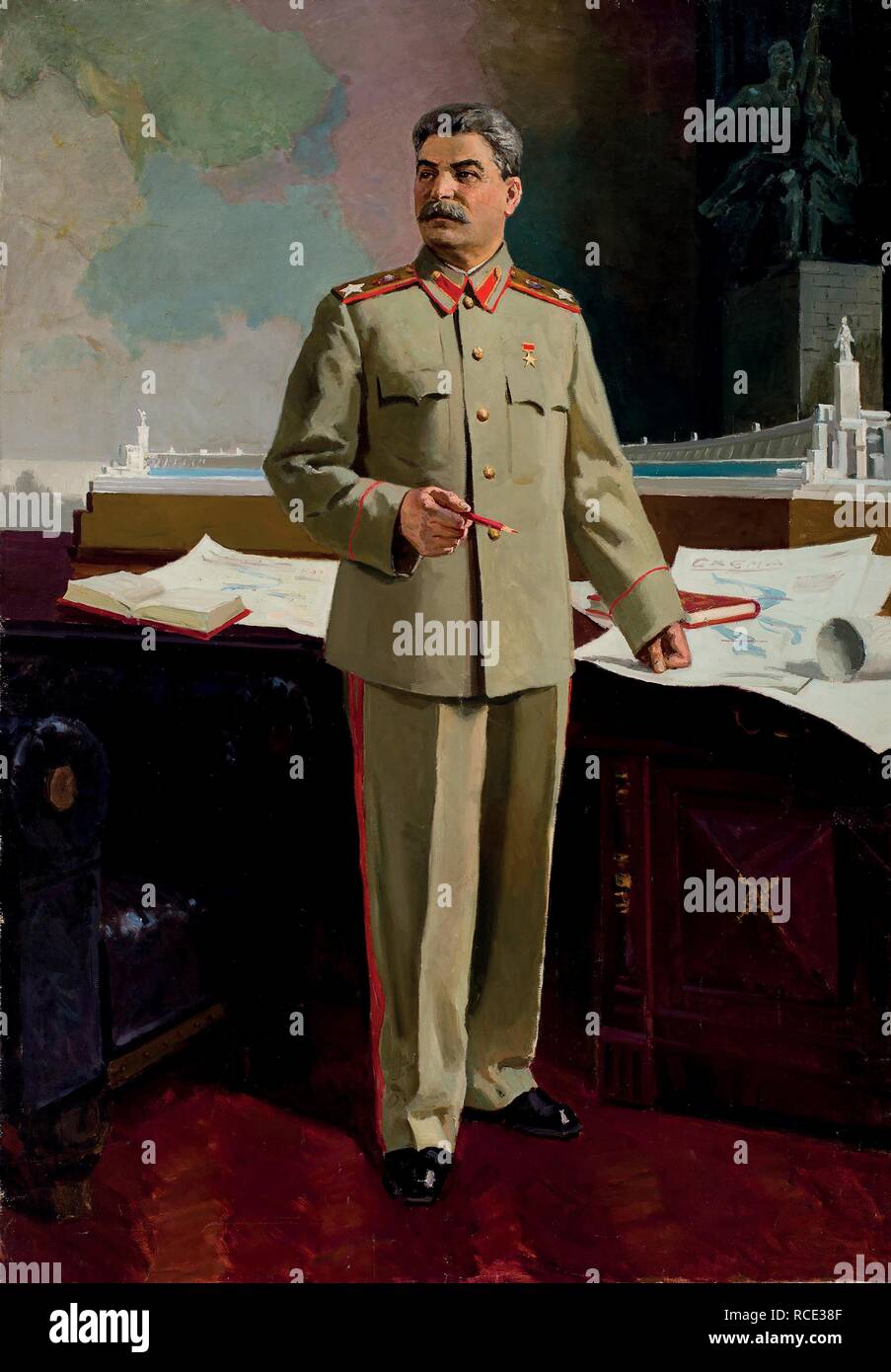 Stalin Approving a USSR Model of the Pavilion for the 1937 ...