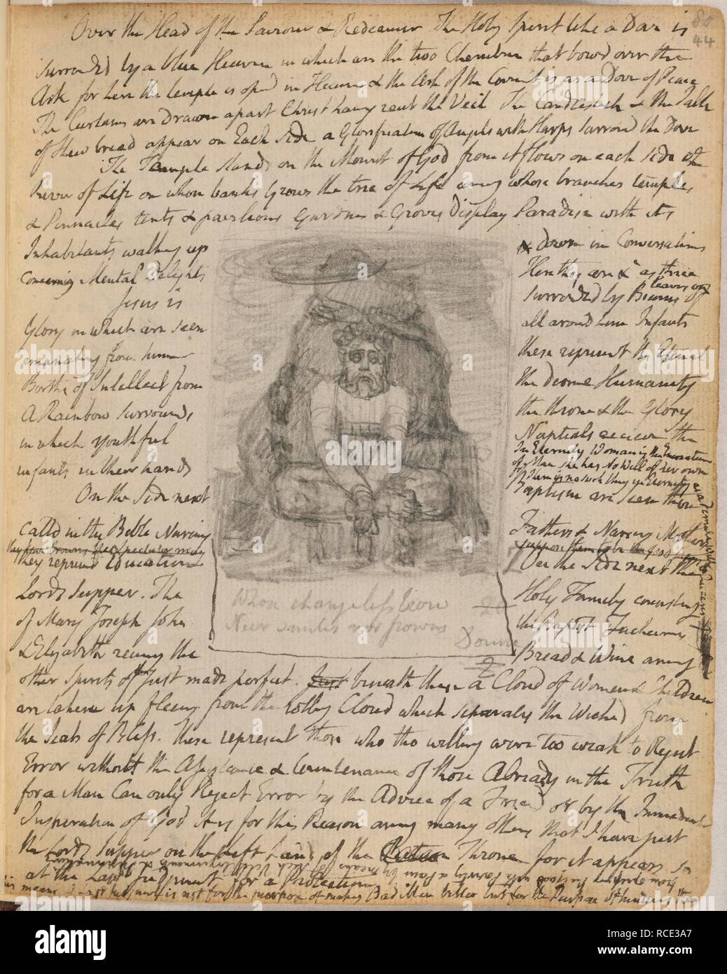 Emblem 55; chained man. Notebook of William Blake. England; circa 1787 ...