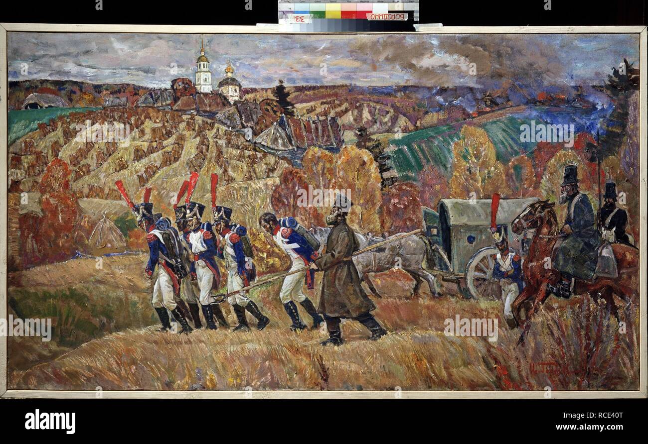 The partisans capturing a French transport near Mozhaysk in 1812 ...