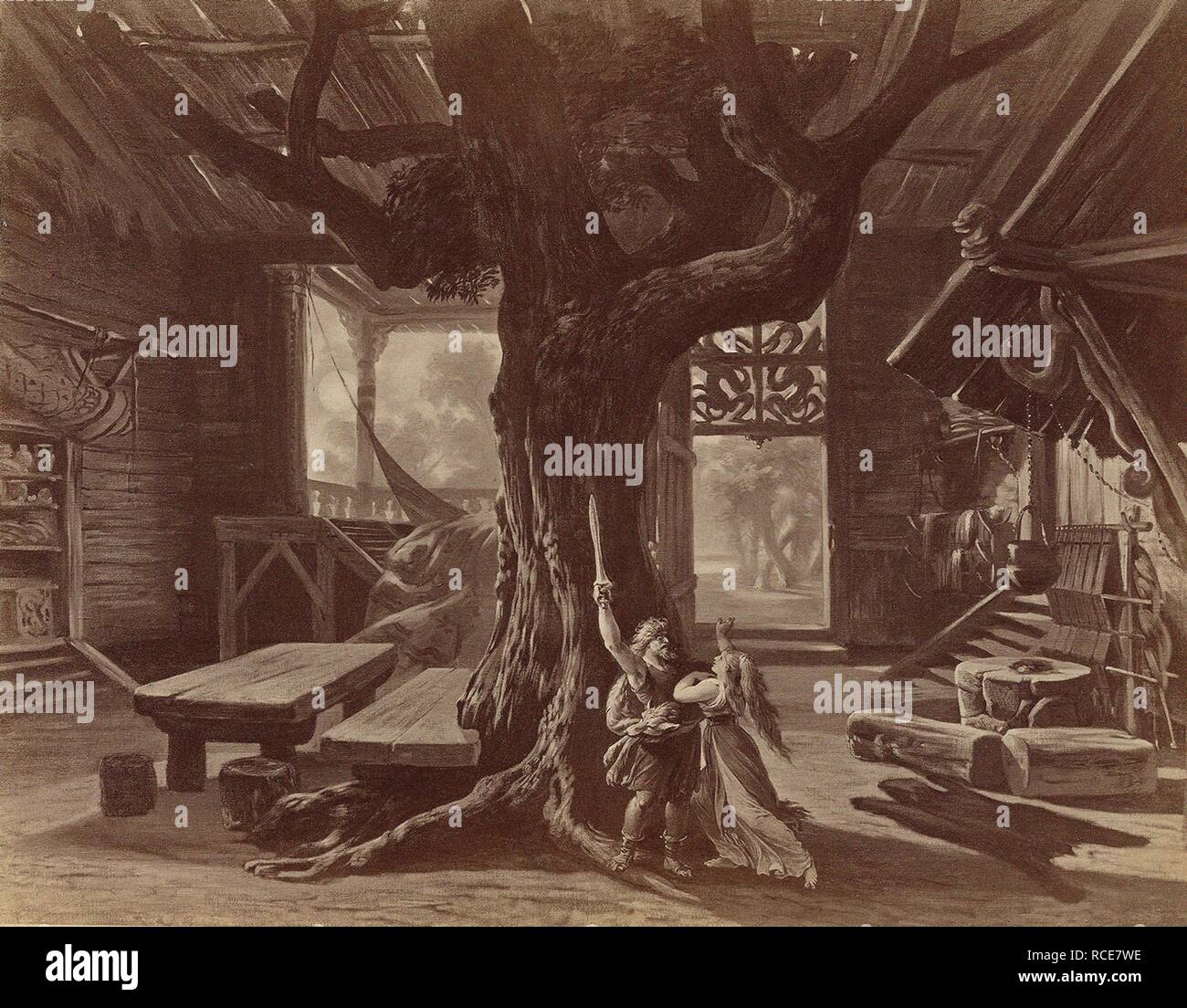 Set design for opera Die Walküre by Richard Wagner. Museum: PRIVATE ...