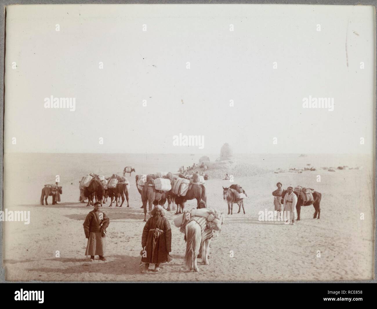 Caravan passing Miran ruins. 'Trading caravan passing Miran Site en ...