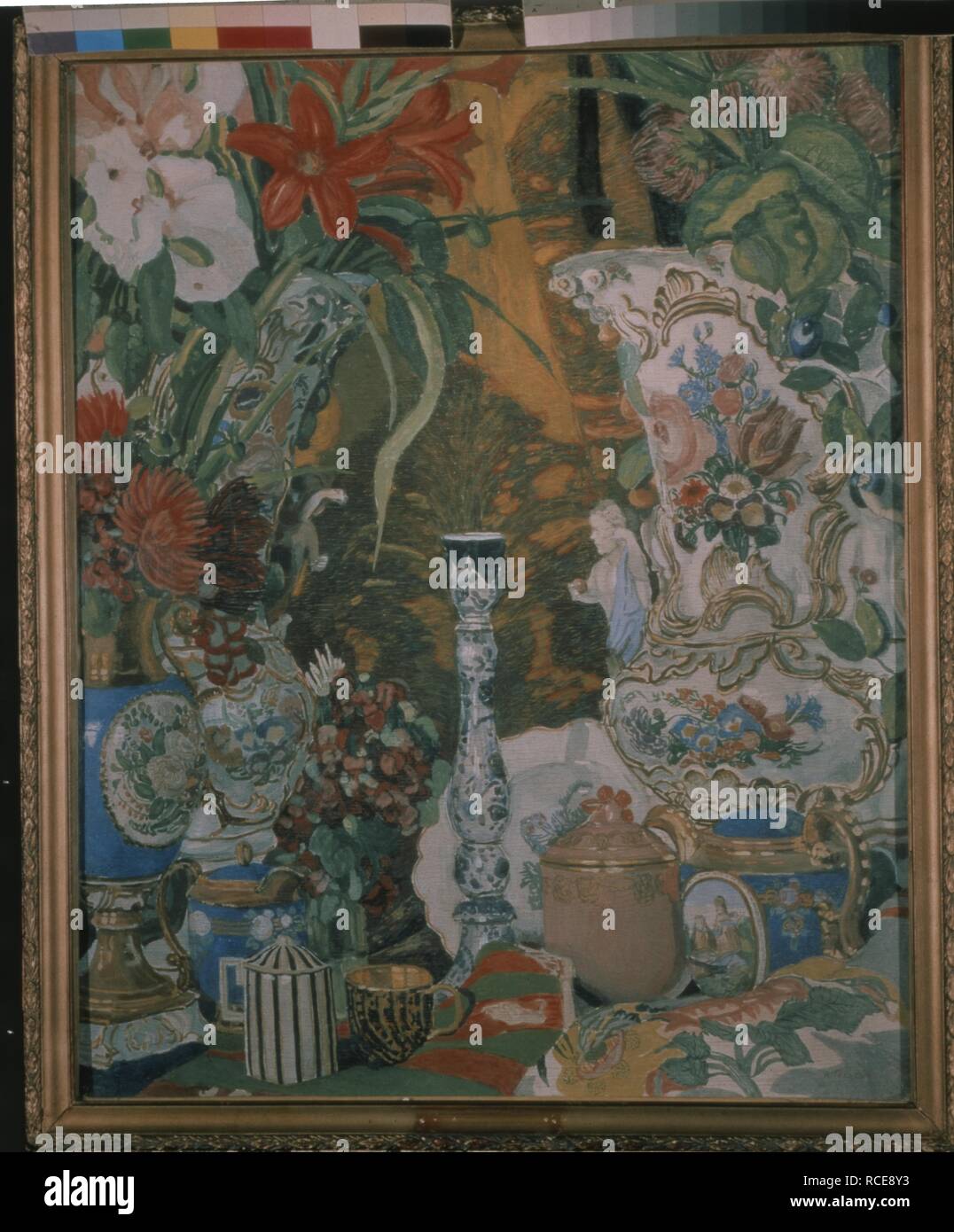 Still life. Flowers and porcelain. Museum: I. Brodski Museum, St ...