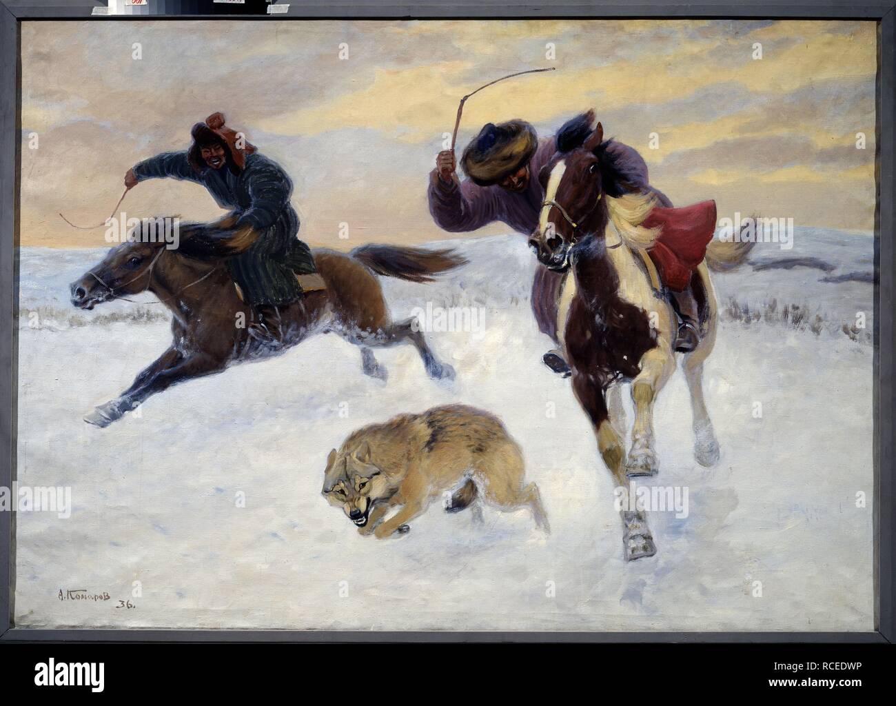Wolf Hunting in Central Asia. Museum: State Darwin Museum, Moscow. Author: Komarov, Alexei ...
