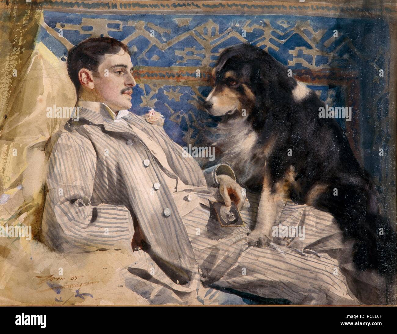 Clarence Barker. Museum: PRIVATE COLLECTION. Author: Zorn, Anders Leonard Stock Photo - Alamy