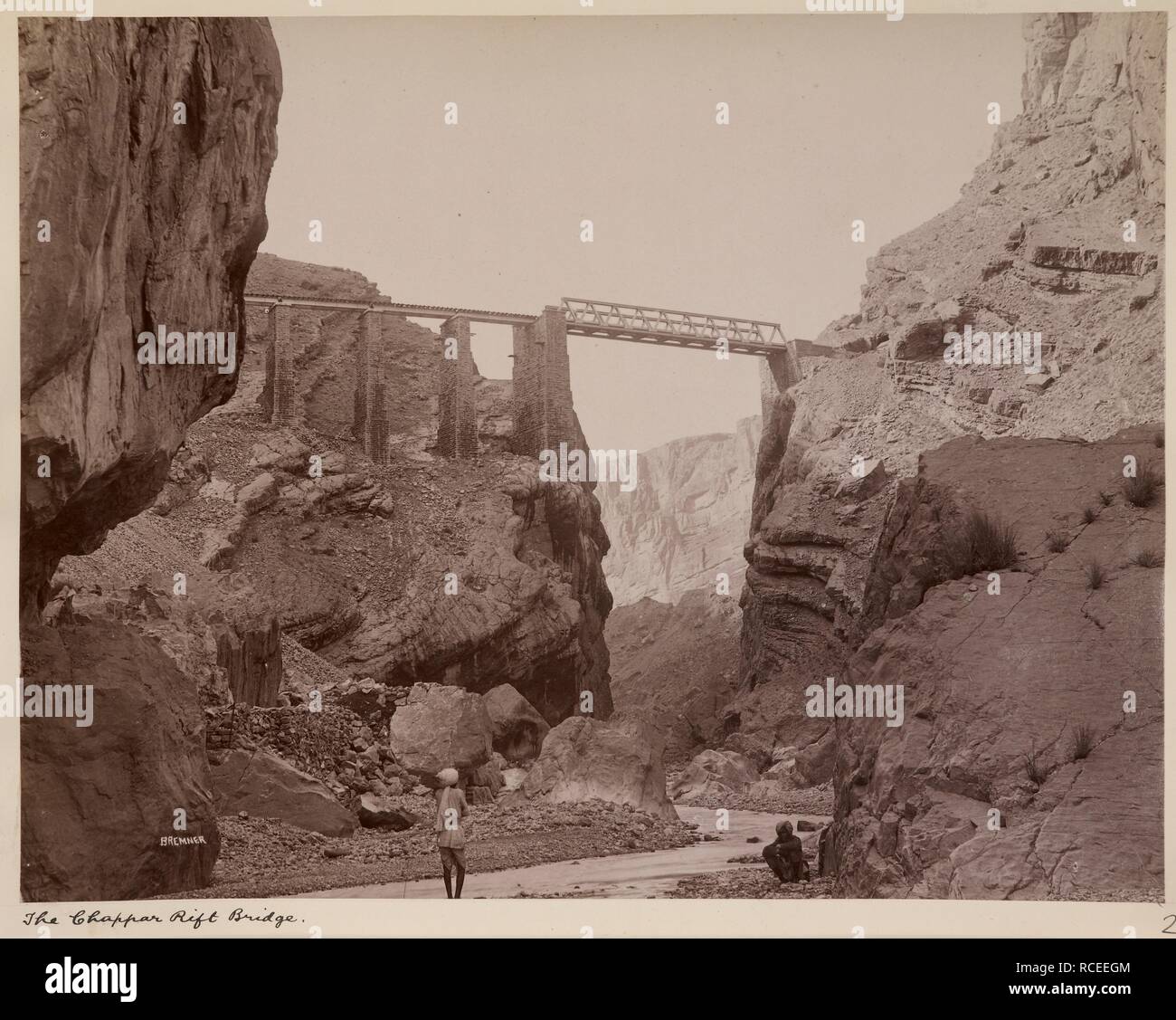 The Chappar Rift Bridge. A bridge over a deep gorge in the Sinhd ...