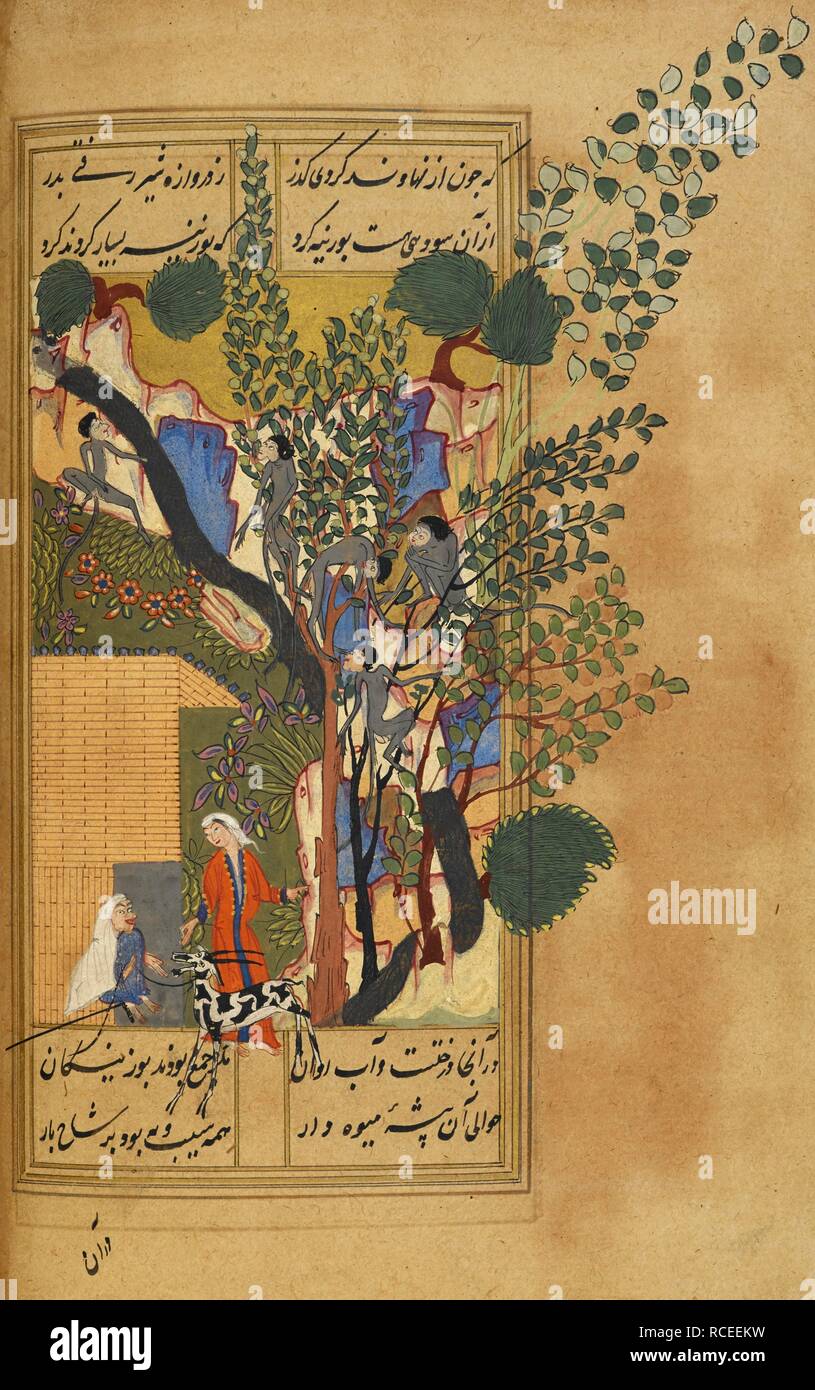 A scene from the eldest vizier's tale of the old woman, the goat, the ...