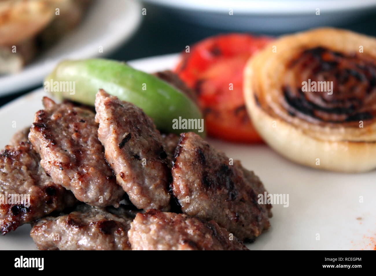 Grilled Turkish meat balls, Meatball Stock Photo - Alamy