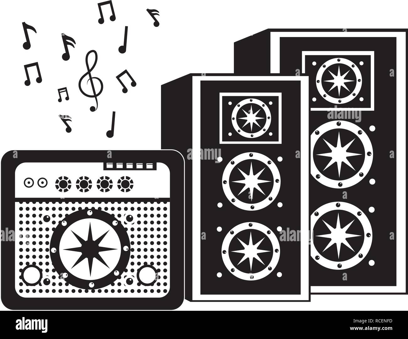 Amplifier and speaker box Stock Vector Images - Alamy