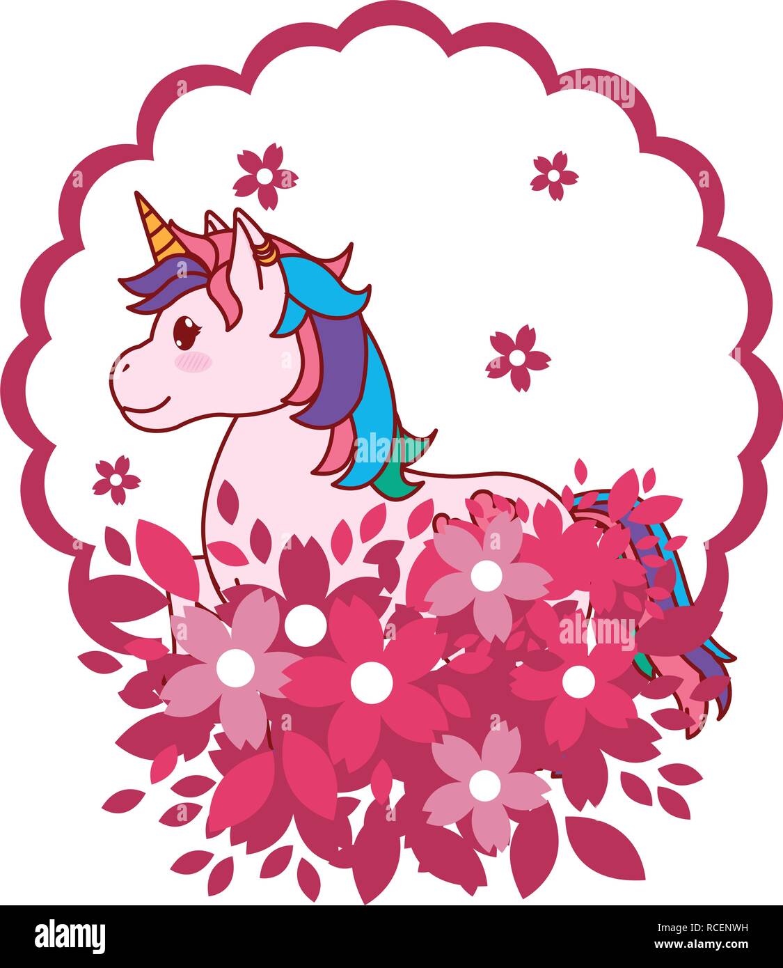 unicorn round icon Stock Vector Image & Art - Alamy
