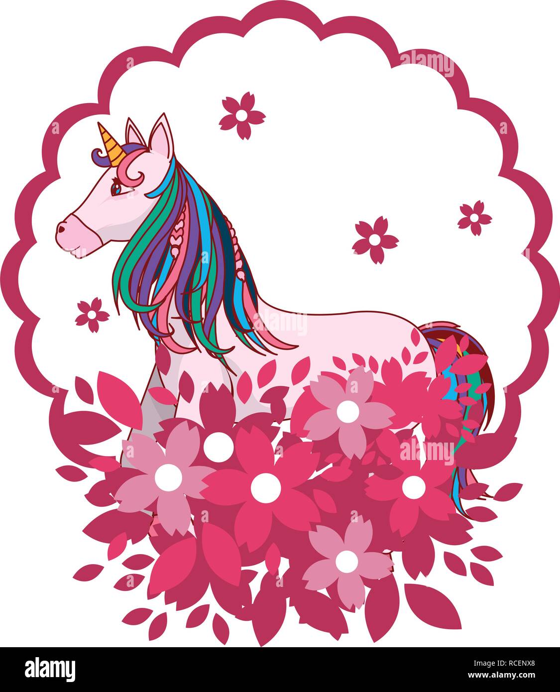 unicorn round icon Stock Vector Image & Art - Alamy