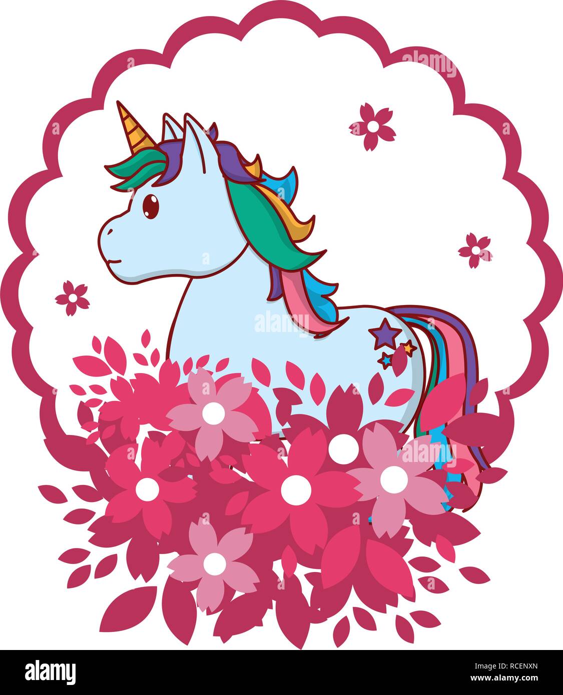 unicorn round icon Stock Vector Image & Art - Alamy
