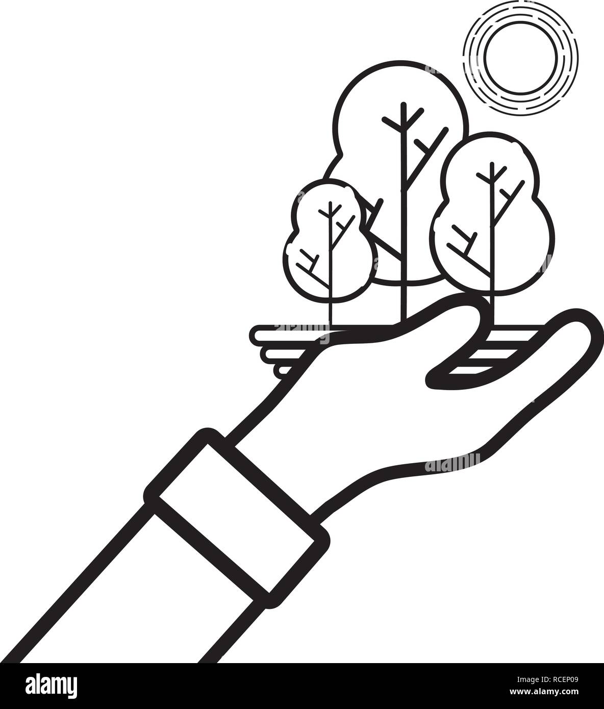 hands holding trees Stock Vector Image & Art - Alamy