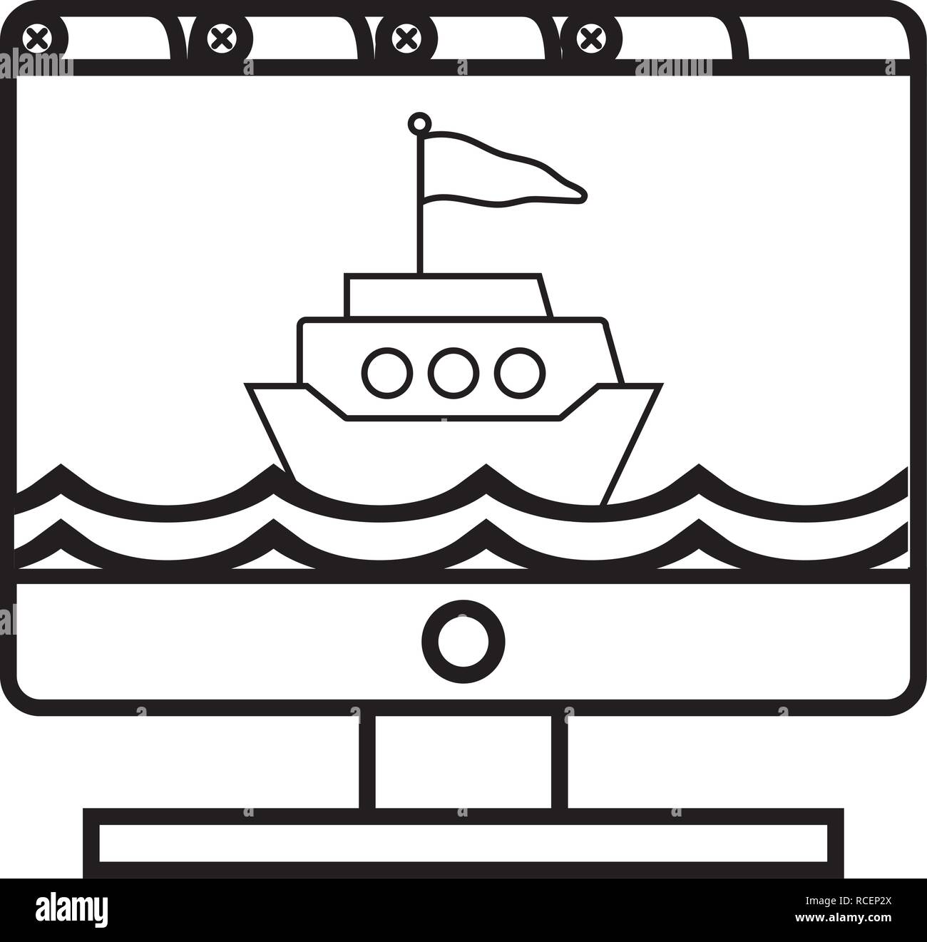 computer and boat Stock Vector Image & Art - Alamy