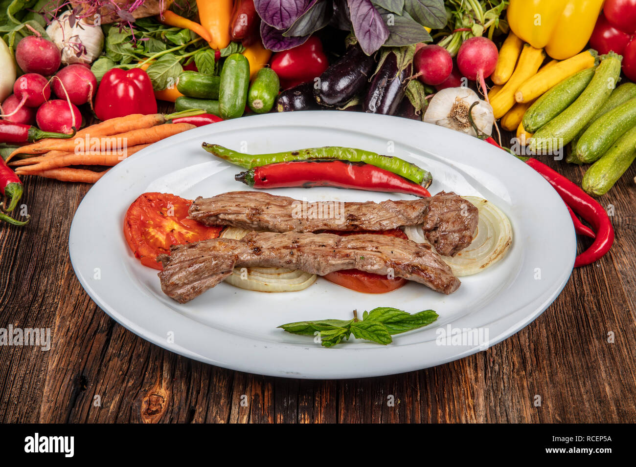 Traditional Turkish Cuisine Grilled meat lamb rib (Lamb Kusleme Stock ...
