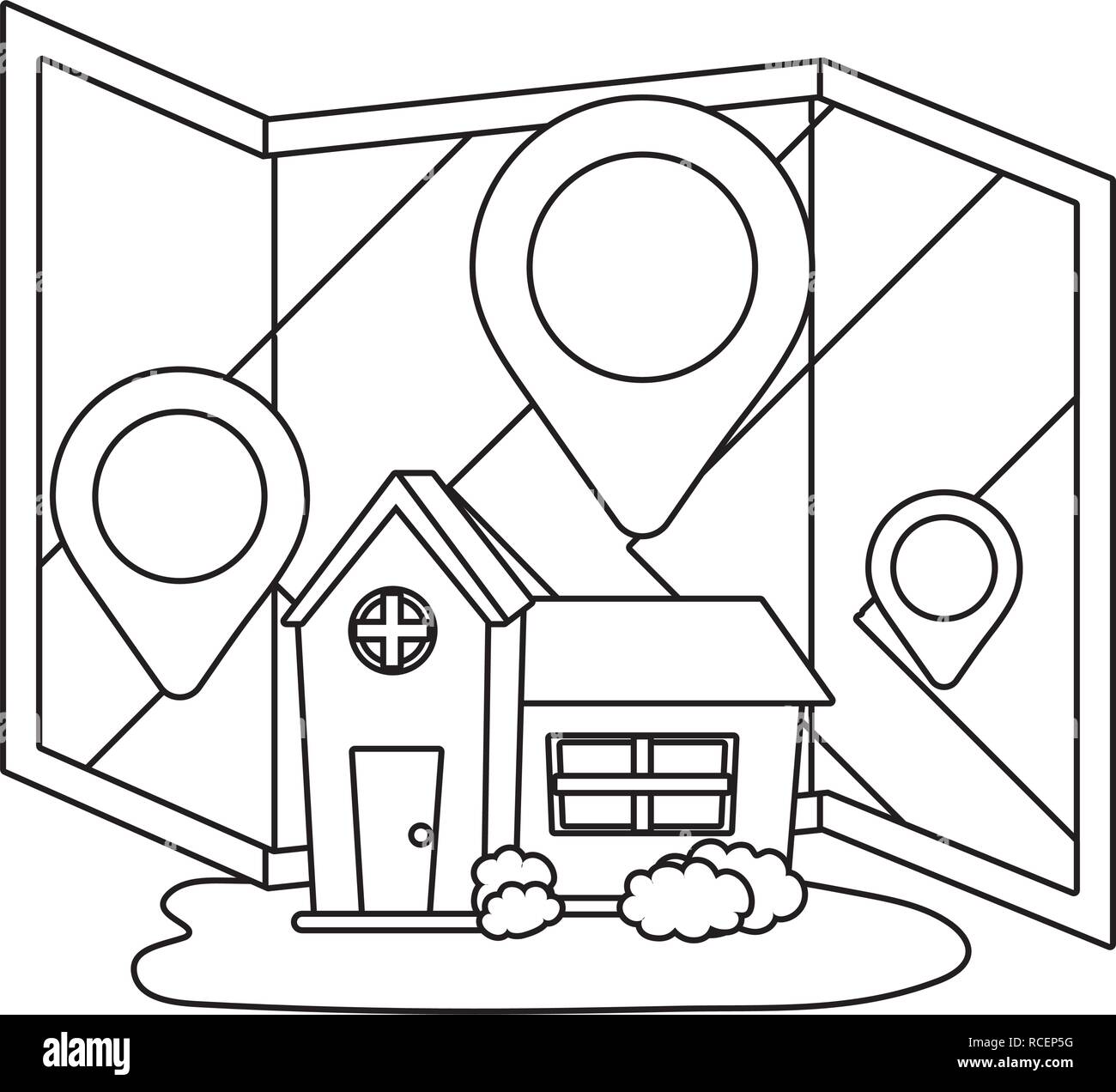 map with location points Stock Vector Image & Art - Alamy