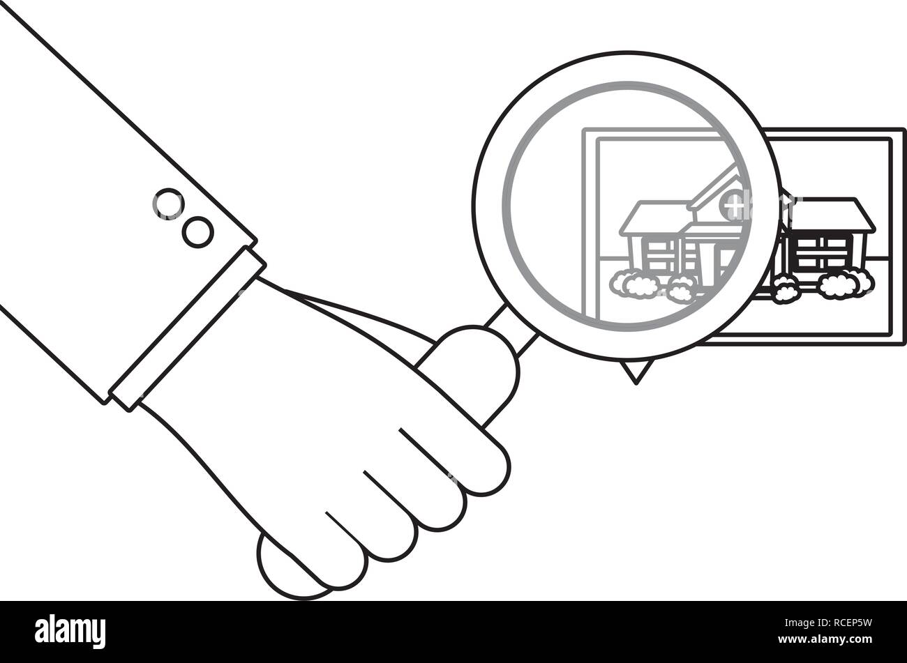 Magnifying glass showing success Stock Vector Images - Alamy