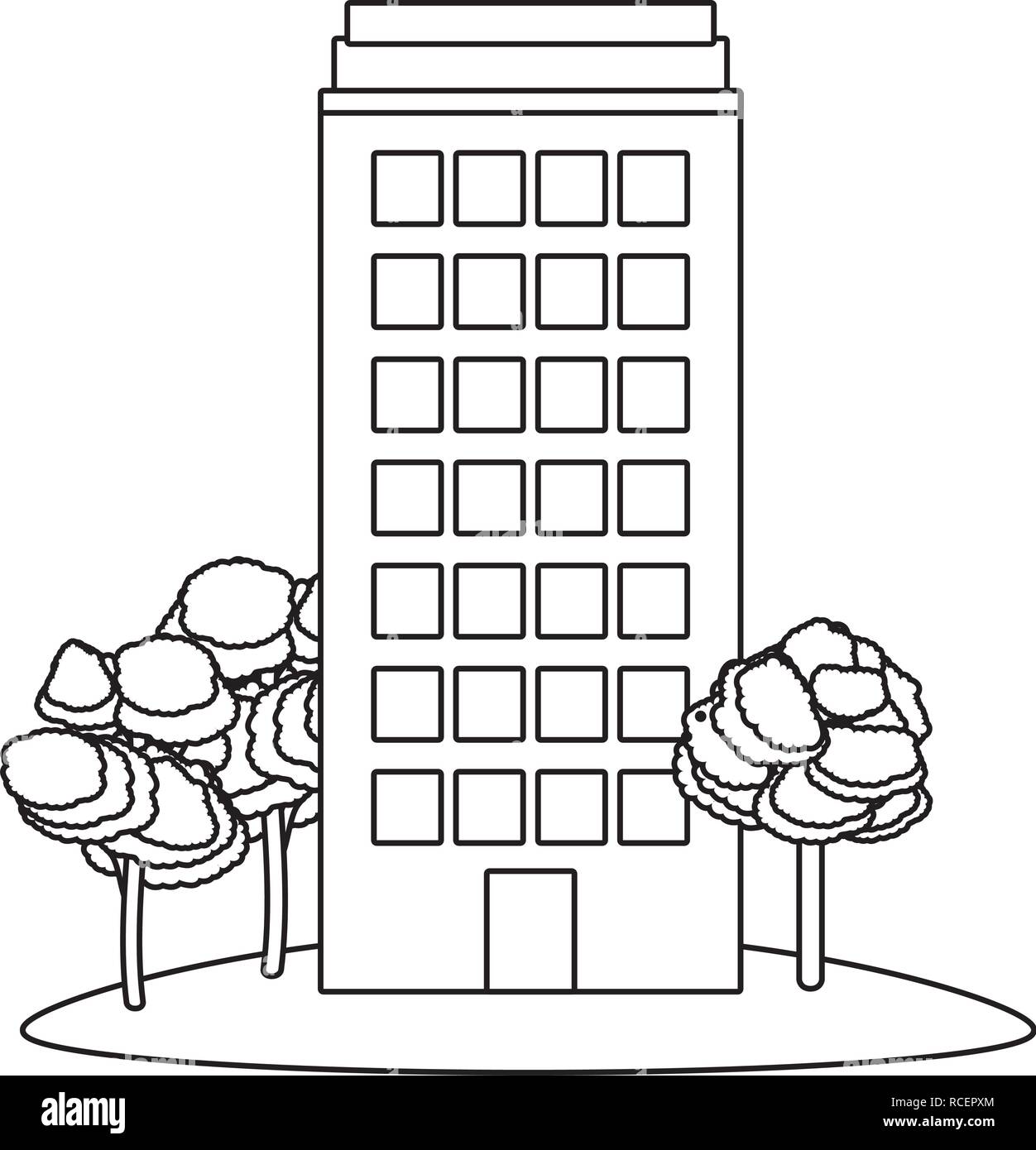 building with trees Stock Vector Image & Art - Alamy