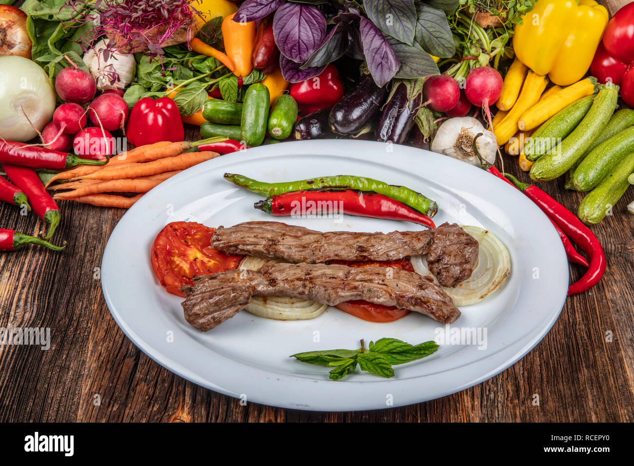 Traditional Turkish Cuisine Grilled meat lamb rib (Lamb Kusleme Stock ...